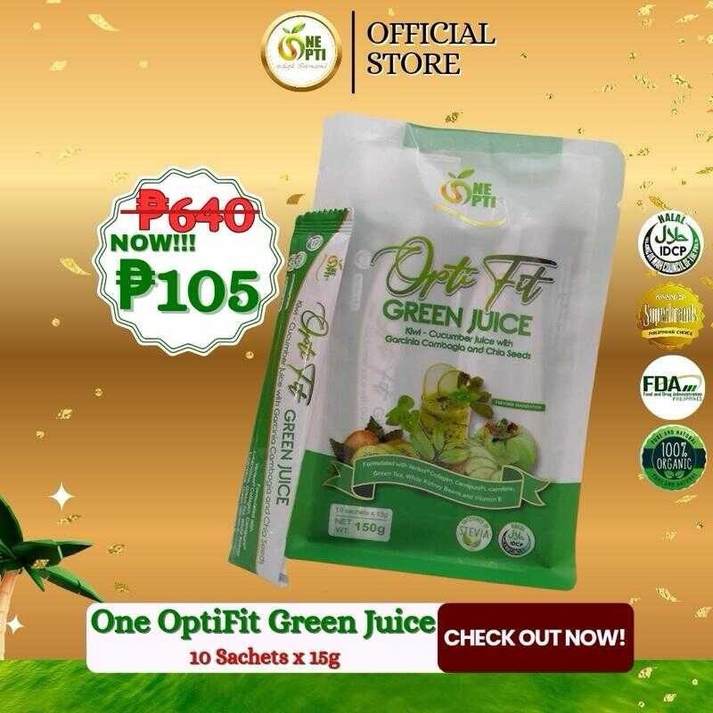 One Opti Fit Green Juice 10 Sachets X 15G With Kiwi Cucumber Garcinia ...