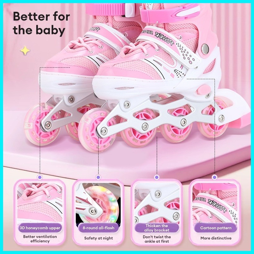 Oivia The New Roller Skates Adjustable Roller Skate For Kids Inline ...