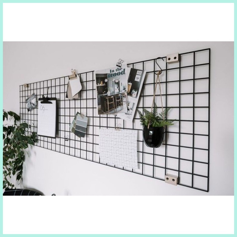 (46x120cm) Wire Mesh Grid Wall Screen Panel Photo Hanging Display ...
