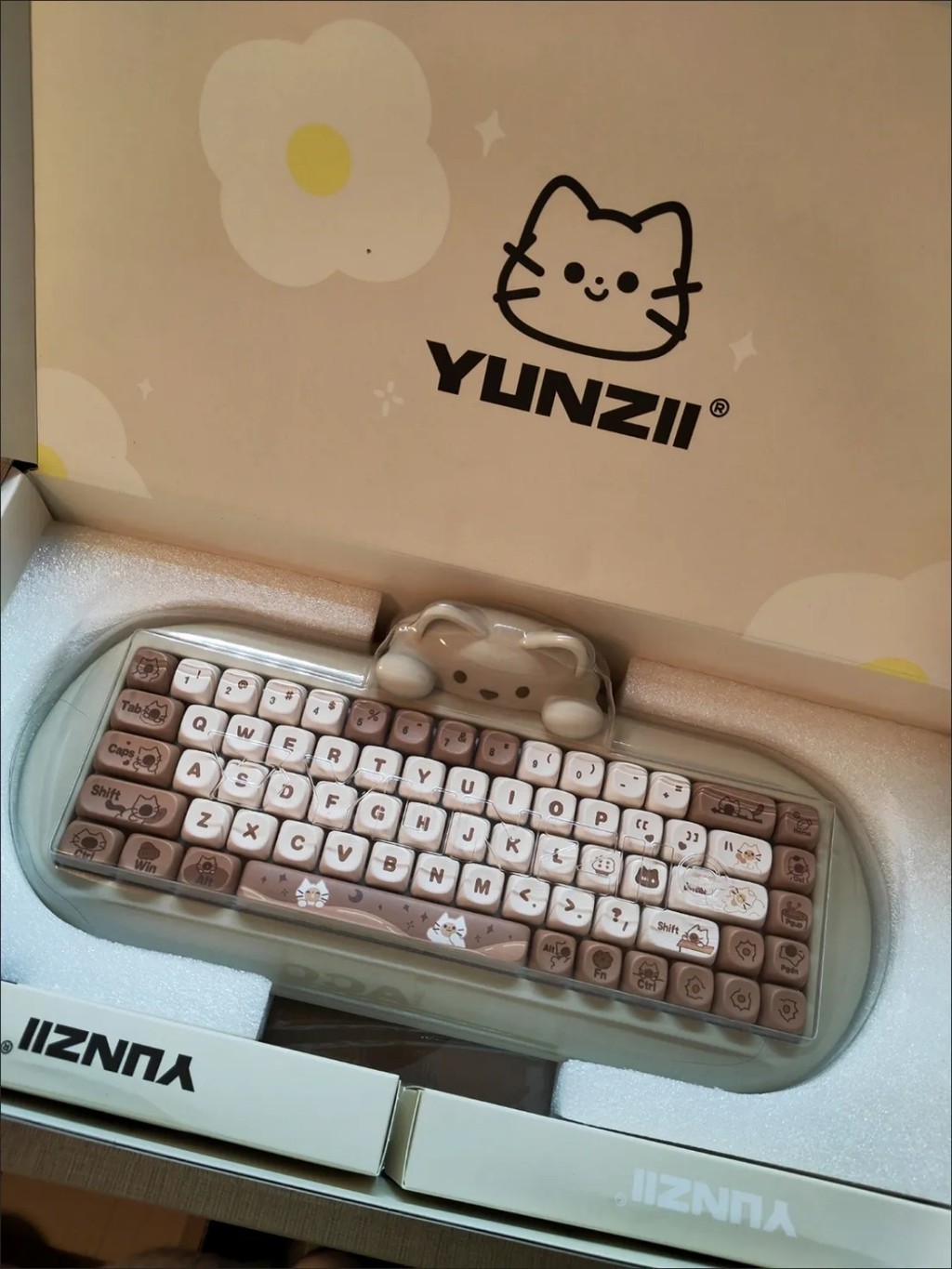 Cat Keyboard C68 Cute Silicone Hotswap Keyboard Keycap Set Bluetooth ...