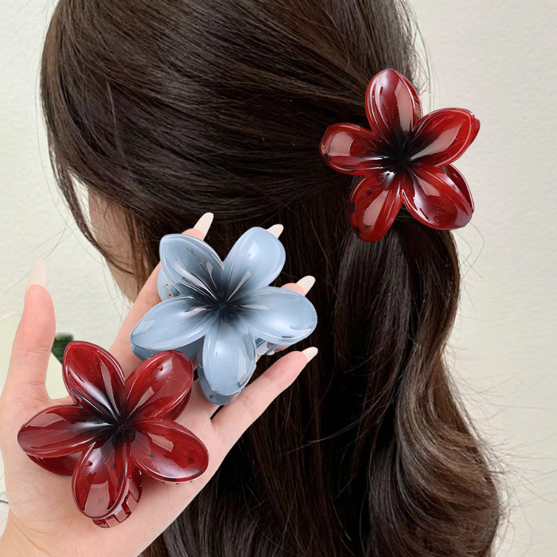 Dark Egg Flower Hair Claw - Dress Up Hair Accessories - Plumeria ...