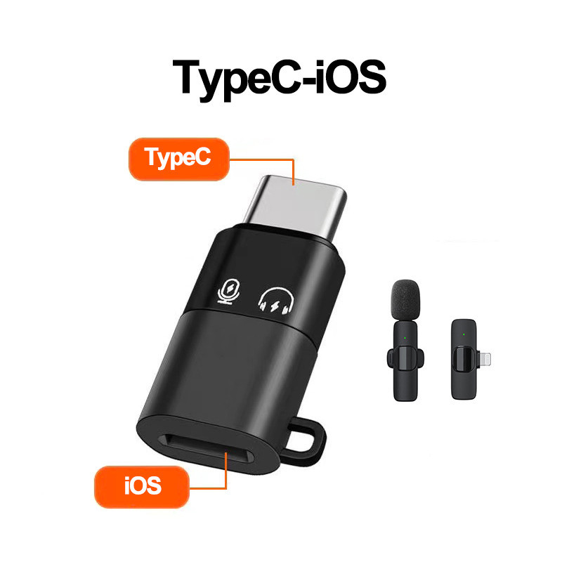 TypeC iOS OTG Adapter For Wireless Lavalier Microphone Smart Phone ...