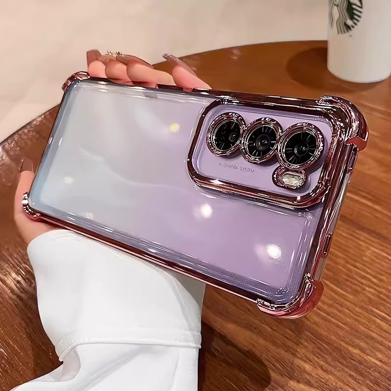 Transparent Plating Phone Case For Samsung Galaxy S24 S23 S22 S21 Plus S24 Ultra S24FE S23FE ...