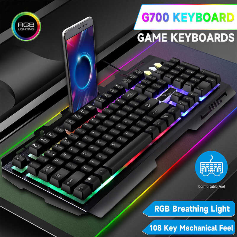 G700 108 Key Gaming RGB Wired Mechanical touch Keyboard For Desktop PC ...