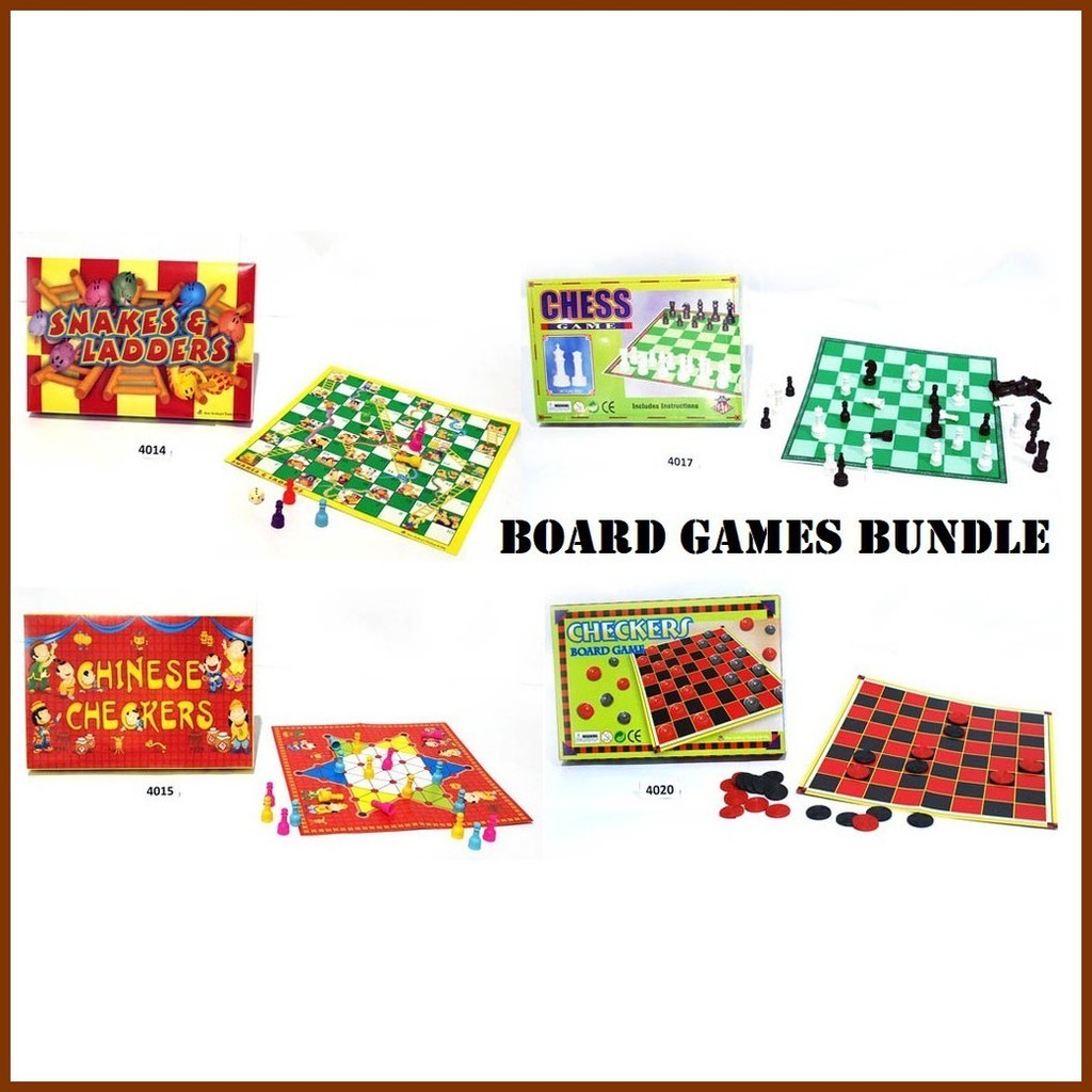 ♂ ♀ Board Game Bundle (Chess, Checkers, Chinese Snakes and Ladders) 4 ...