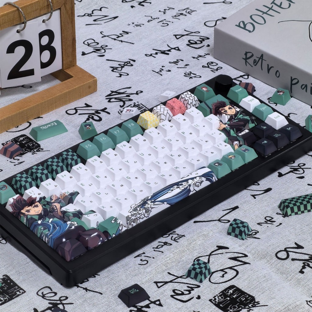Demon Slayer Kamado Nezuko Keycap Cherry Profile PBT Five-sided Dye ...