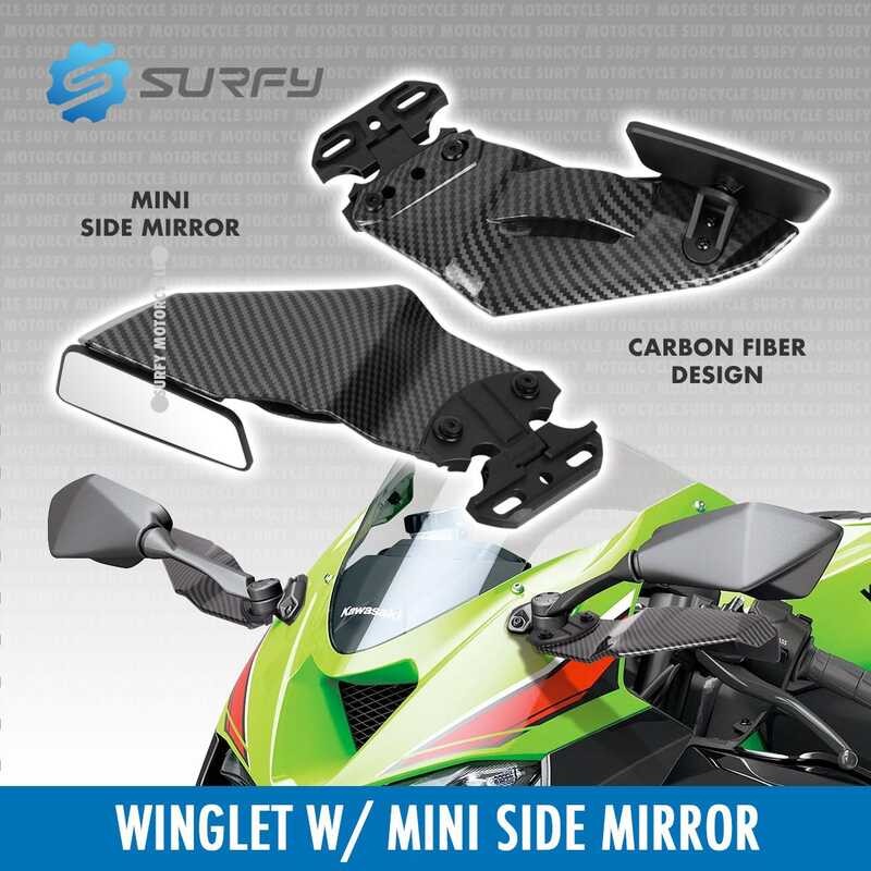 Aerodynamic Winglet Carbon Fiber Garnish Mini Side Mirror Clear Lens ...
