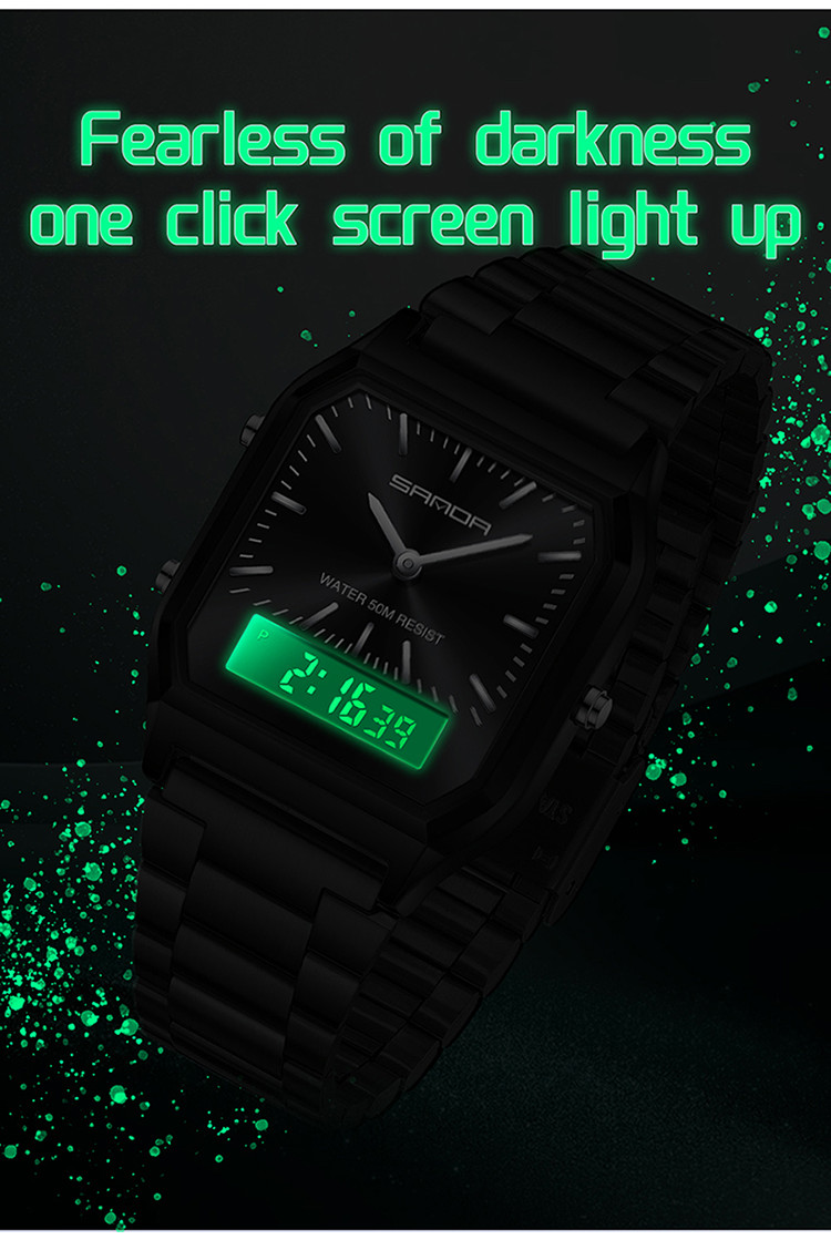 SANDA Waterproof Men's and Women's Fashion Quartz Watch Stainless Steel ...
