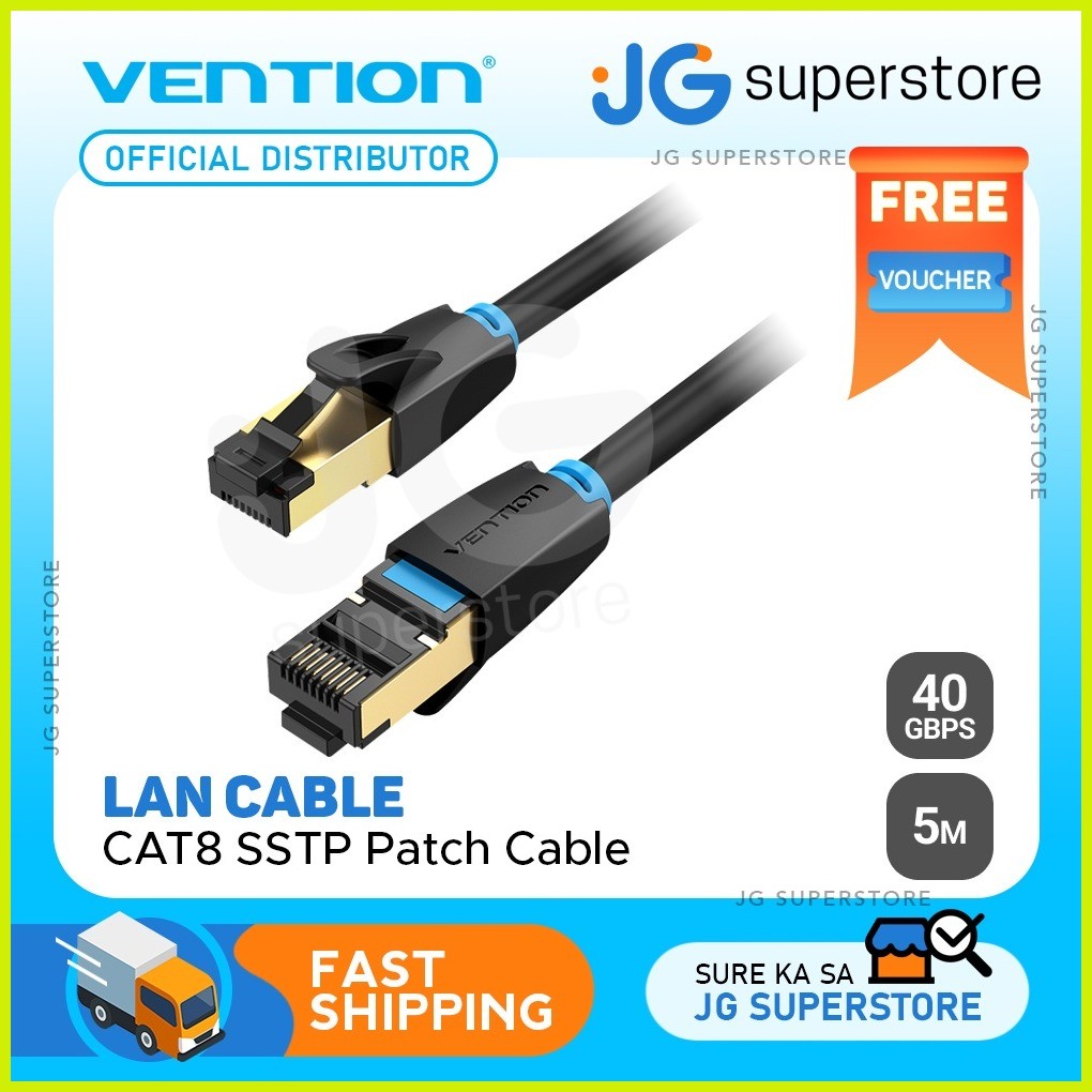 ∈ ☽ Vention CAT8 Ethernet Round Cable SSTP 40Gbps 2000MHz Lan Network ...