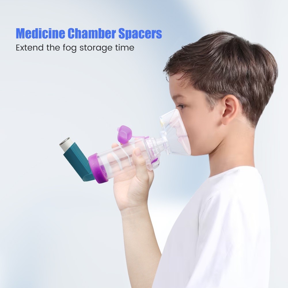 JBMBHC Asthma Inhaler Fog Cup Aerochamber Spacer with Silicone Mask for ...