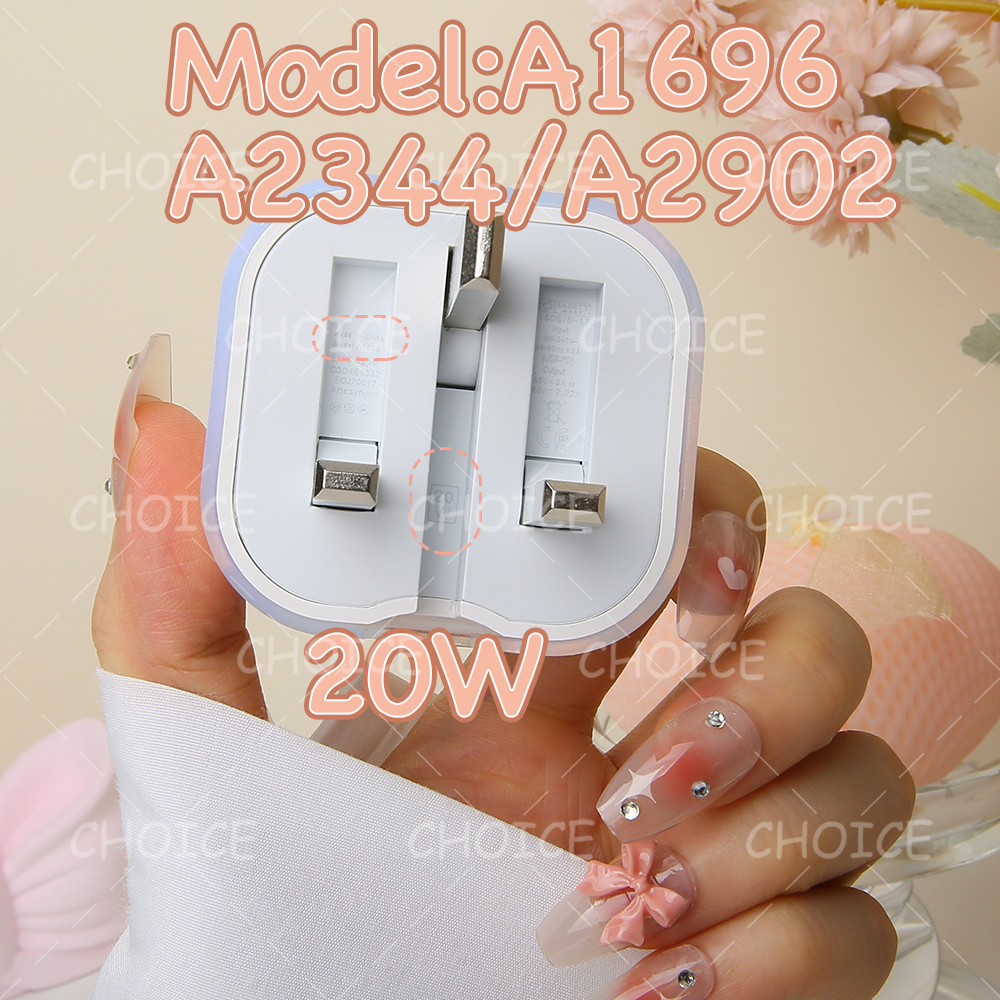 New style For iPhone 14 15 promax 20w A1696 A2344 UK 3-pin folding plug ...