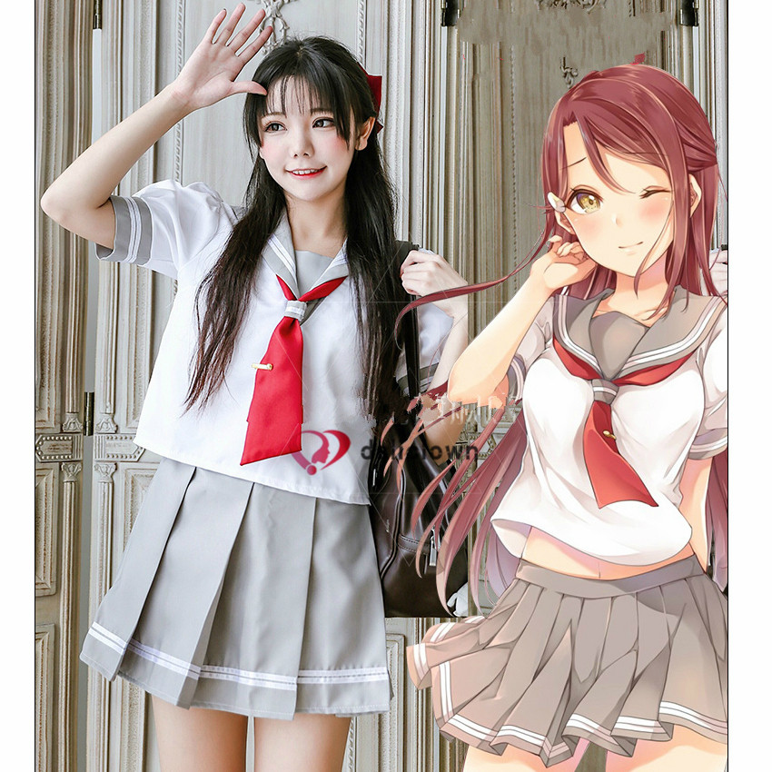§ˉ Anime Sunshine Cosplay Costume Takami Chika Girls Sailor Uniforms
