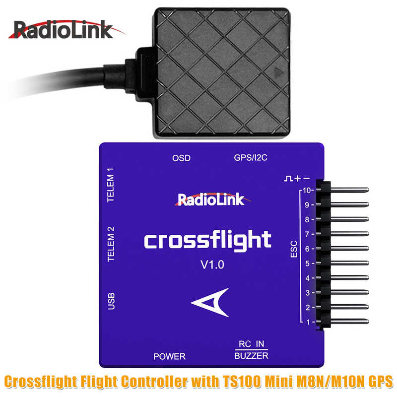 Radiok f Crossflight Flight Controller 2-12S 10 PWM Mini FC wih OSD Module TS100 M10N M8N GPS ...