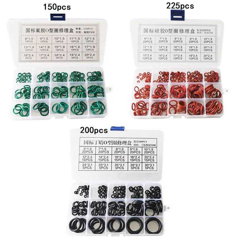 150pcs/200pcs/225pcs NBR Seal O-rings Kit rubber rings set Nitrile ...