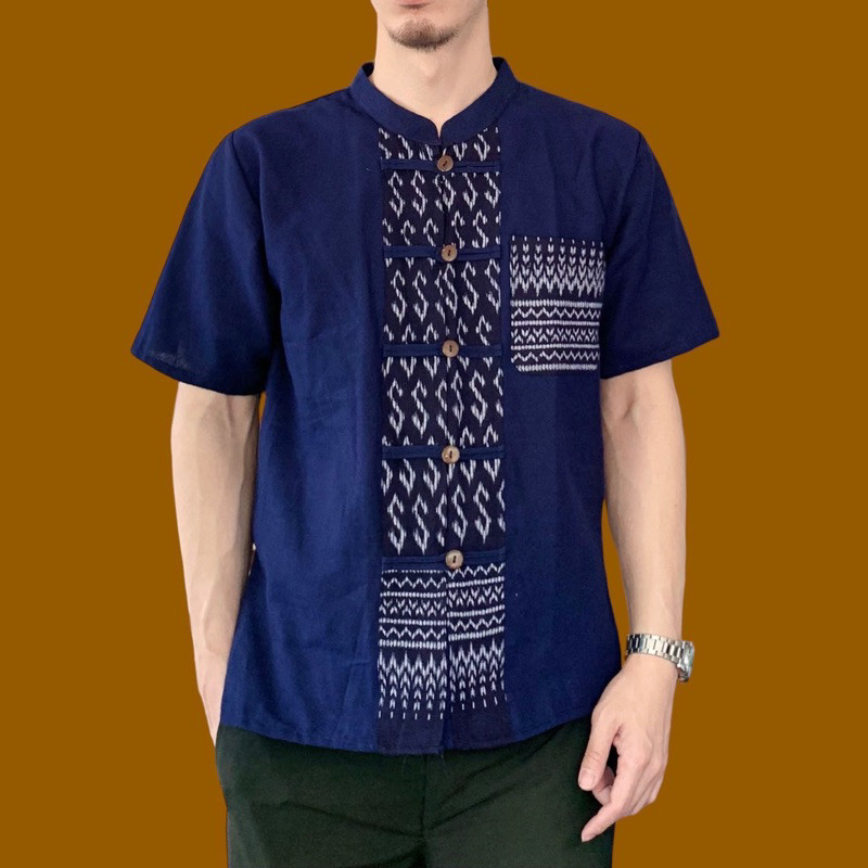 Mandarin Collar Traditional Shirt Decorated With Medium Pattern Request ...