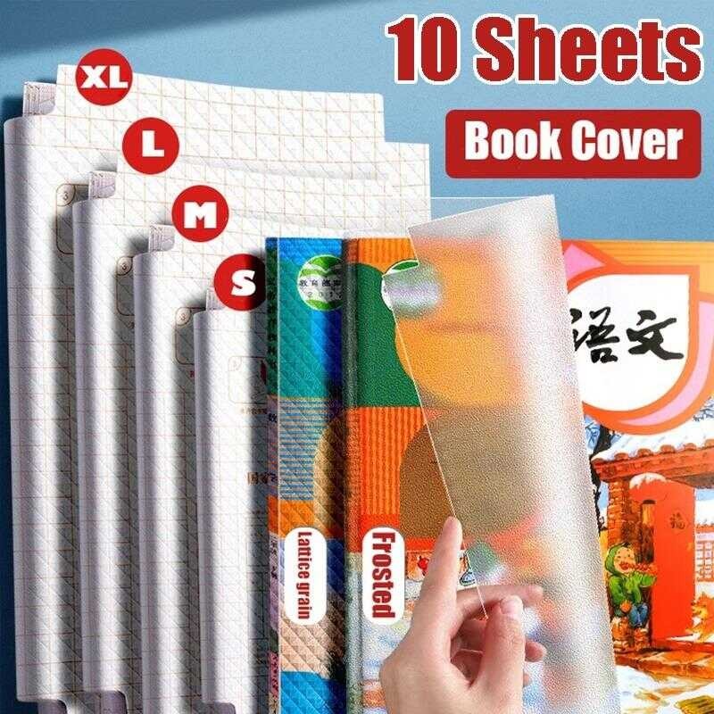 Transparent Dia pattern Waterproof Book Protective Cover Student School ...