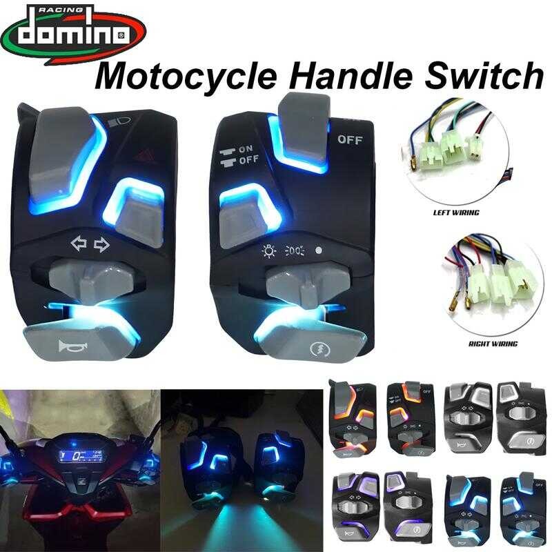DOMINO Switch(Set)Whit Lighting Waterproof Horn/ High&Low/Passing LIGHT ...