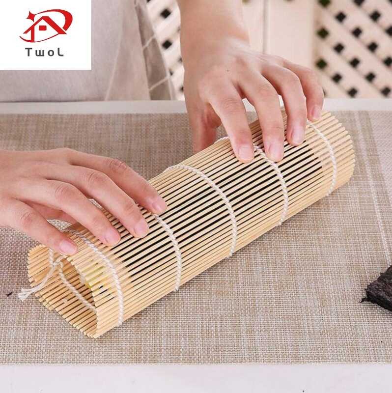 Twol Rolling Bamboo DIY Mat Onigiri Rice Roller Hand Maker Sushi Tools ...
