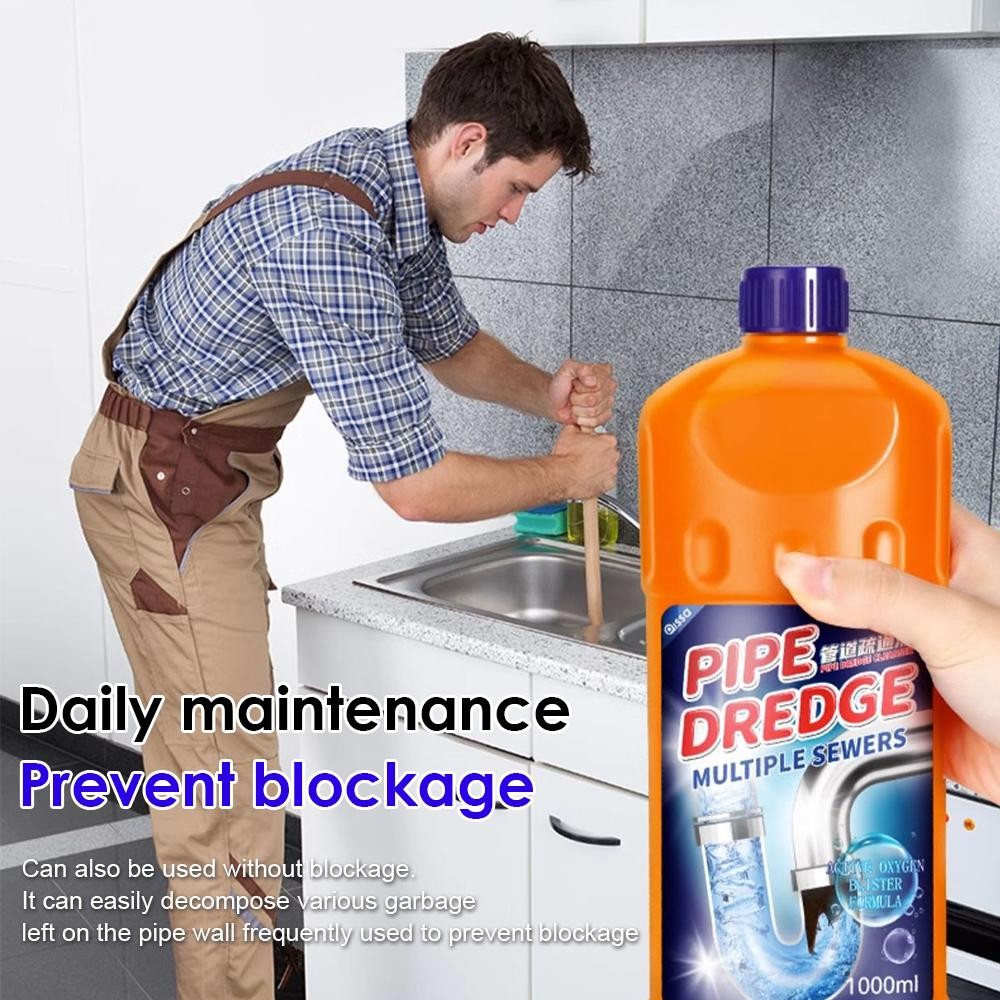 Pipe Dredging Agent Clog Remover Toilet Sink Declogger Solution Quick ...