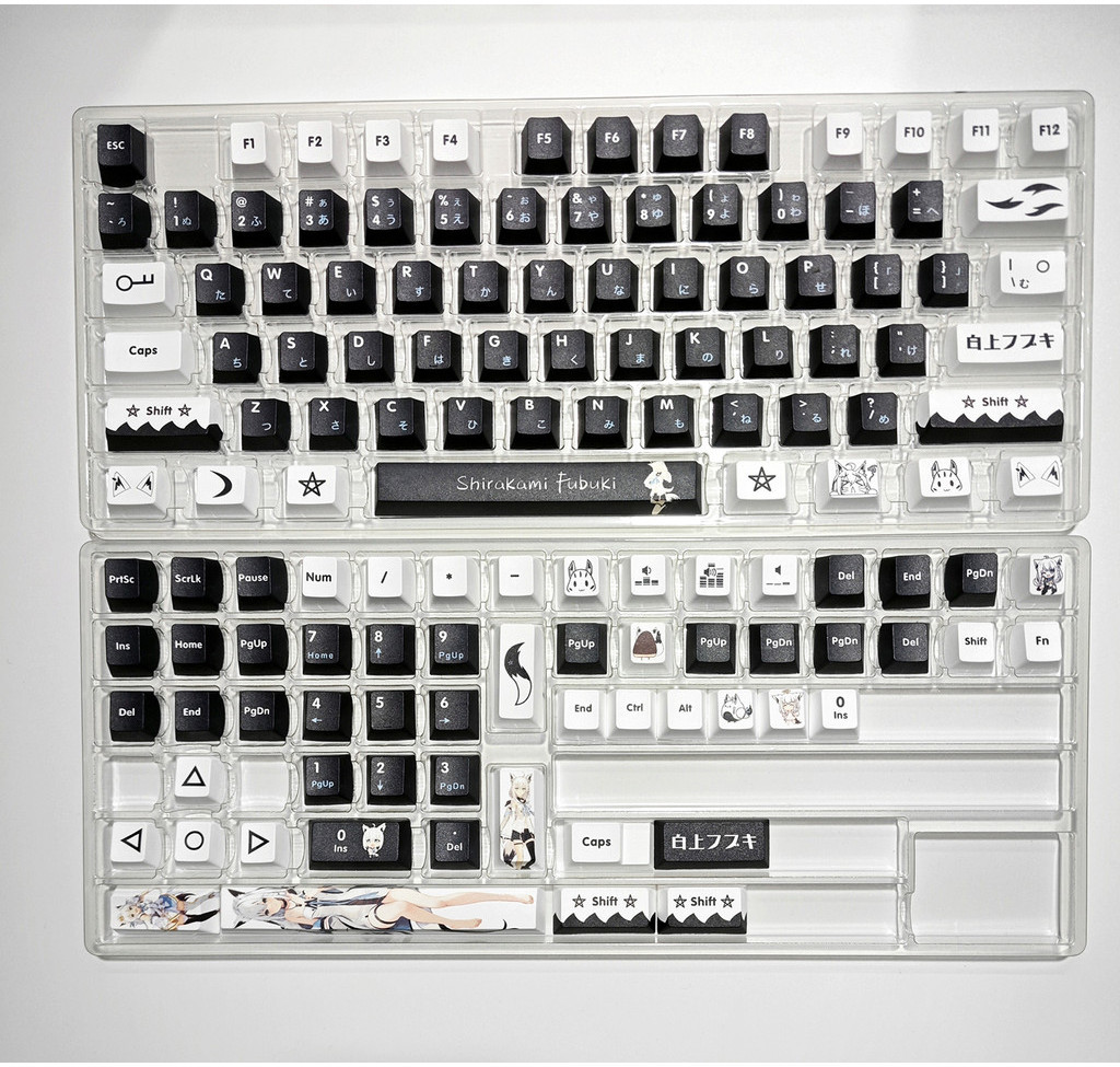 Hololive Shirakami Fubuki Keycap Cherry Profile PBT Five-sided Dye ...