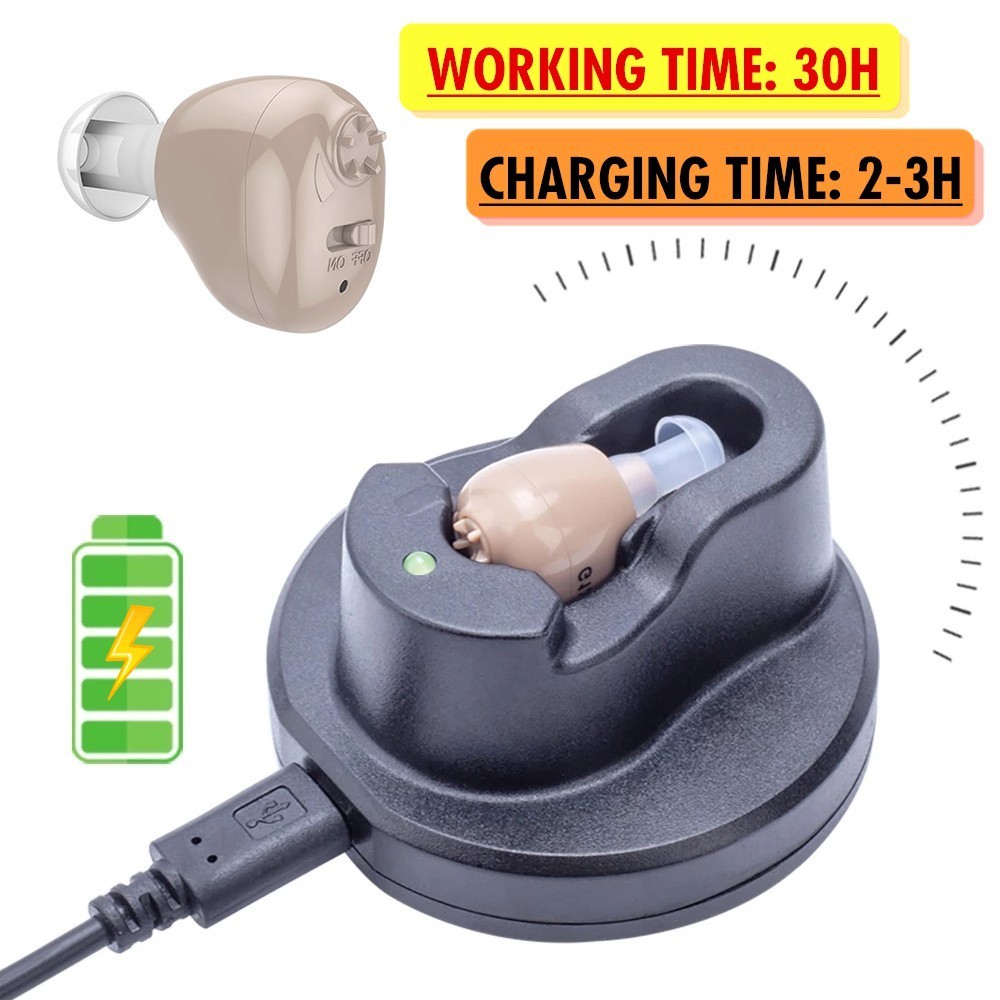 Rechargeable ITE Hearing Aid Invisible Mini Hearing Device Portable ...