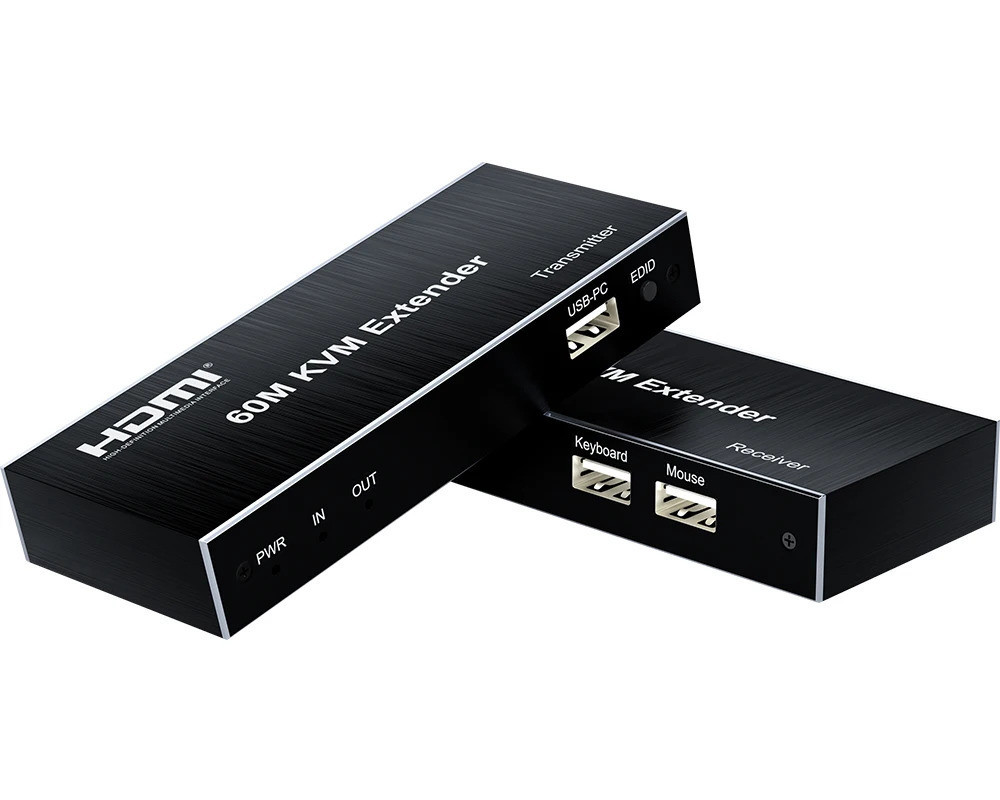 60m HDMI KVM Extender 1080p Over Cat5e/6 Ethernet Cable 1080P Video ...