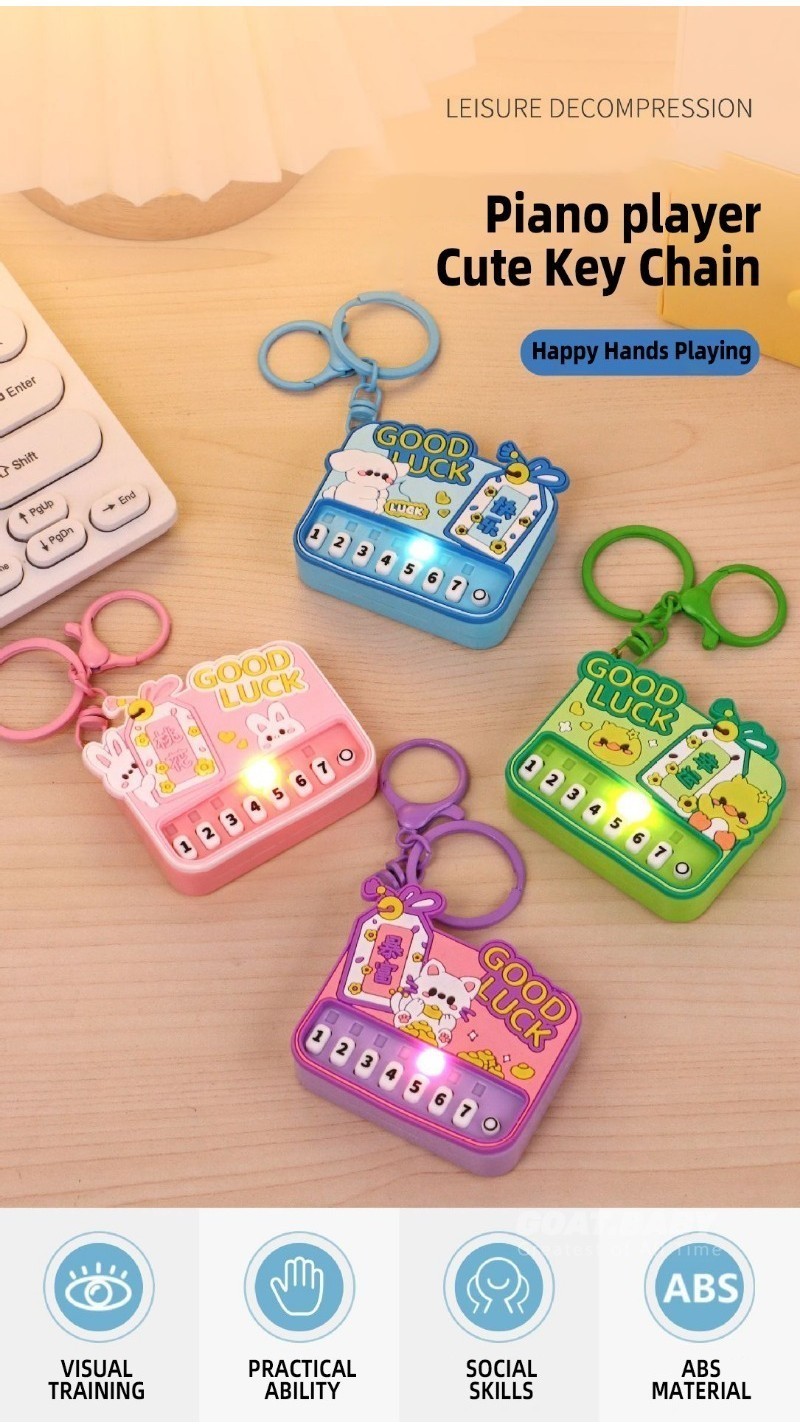 Playable Mini Piano Keychain Pendant Charm Cute Toys for Kids Keyboard ...