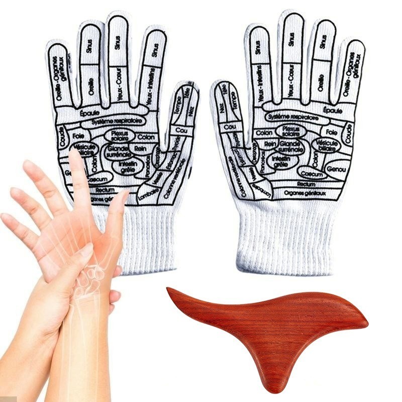 【COD】2Pcs Hand Reflexology Gloves Acupuncture Acupressure Tools Massage ...