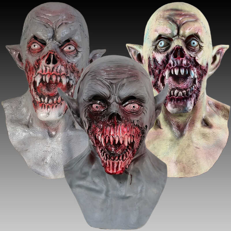 Zombie Latex Vampire Adult Scary Demon Monster Mask Halloween Horror ...