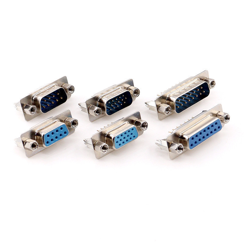 2Pcs DB9 DB15 DB25 DB37 RS232 Connector with Screw Nuts DIP Male Female Plug D-sub PCB Mounting ...