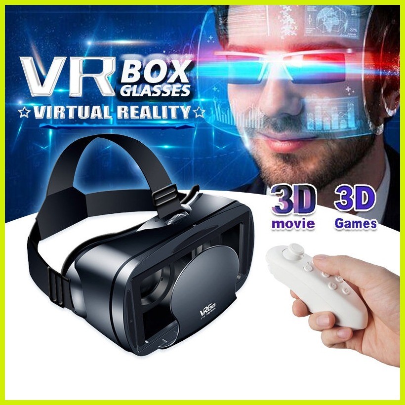 ♠ VR Box 3D With VR Controller 360° Virtual Reality Glasses VR Case Box For Adult 3D Movies Gam ...
