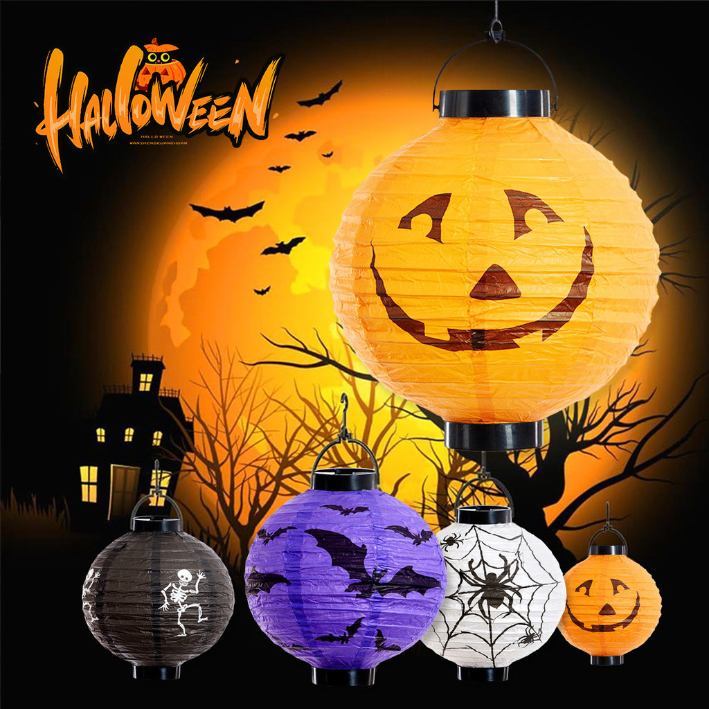 Halloween Lantern Pumpkin Ghost Hanging Paper Lantern Lamp Halloween ...