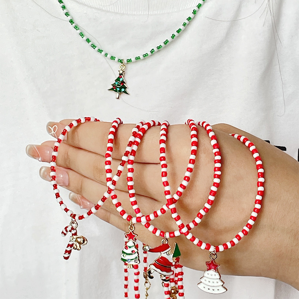 Christmas Necklace - Cartoon, Cute - Christmas Drip Oil Pendant ...