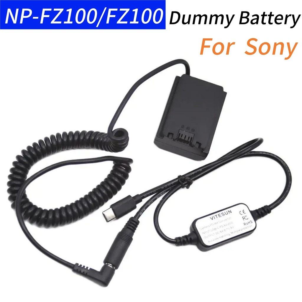 NP Fz100 Dummy Battery Spring Wire Coupler+Dc Plug Female USB Type C ...