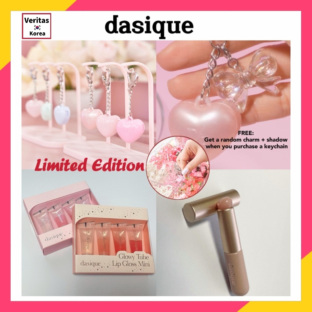 dasique Heart Single Shadow Keychain/Mini Silicone Lip Brush/Glow Tube ...