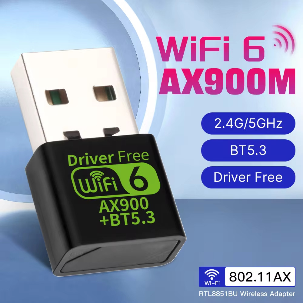 [Ready Stock] Adapter USB WiFi 6 AX900 Bluetooth 5.3 Wireless Tourist ...