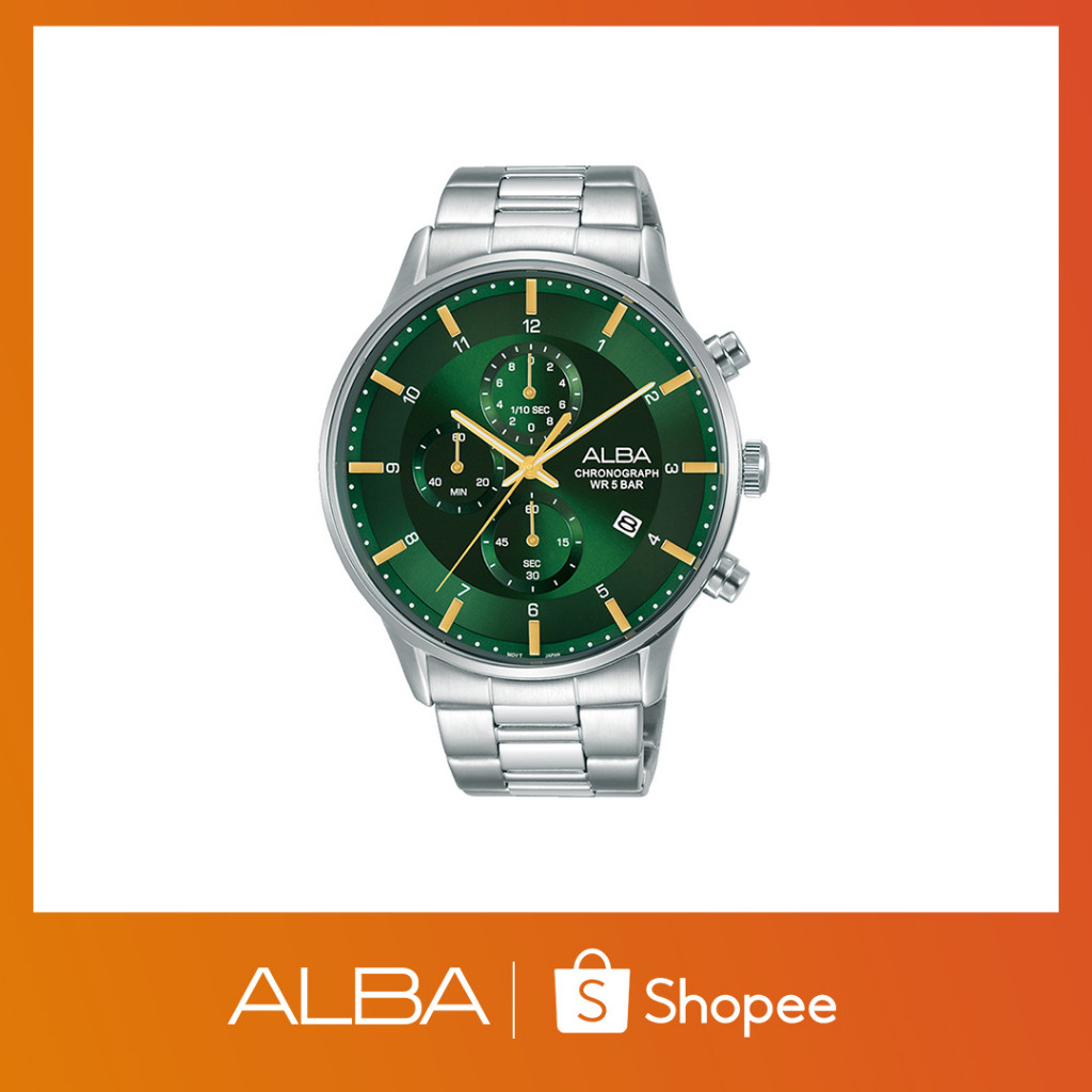 ALBA Philippines Green Dial Stainless Steel Strap AM3761X1 Chronograph ...