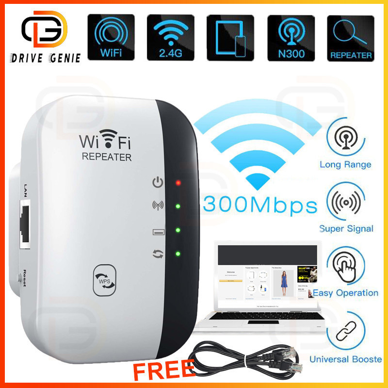 300Mbps Wi-Fi Repeater Network Signal Extender Wireless Router Fast ...