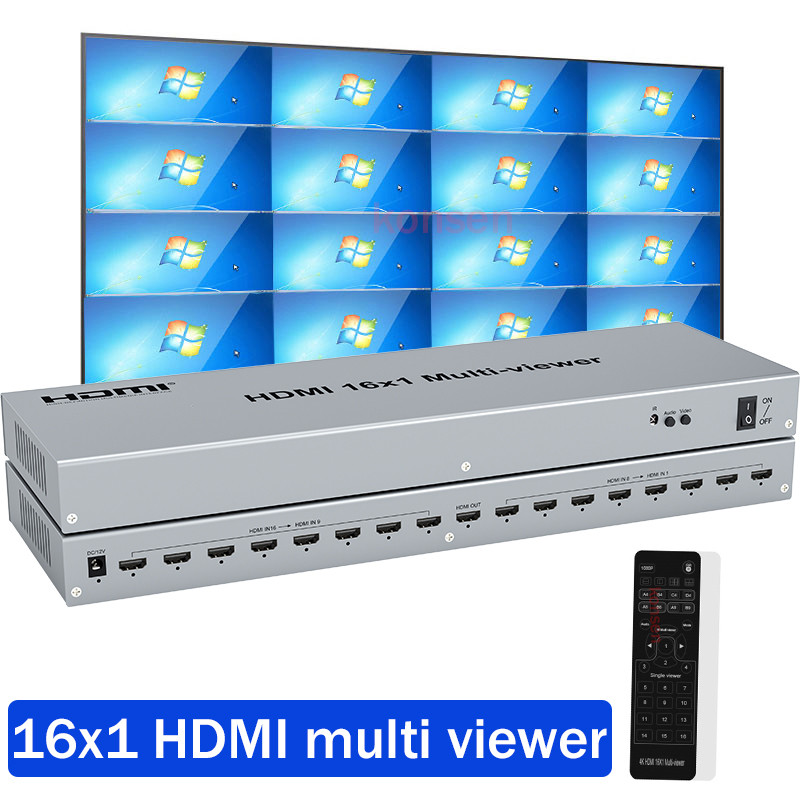 HDMI Multi Viewer 16x1 HDMI Screen Multiviewer Seamless Switch 16 in 1 ...