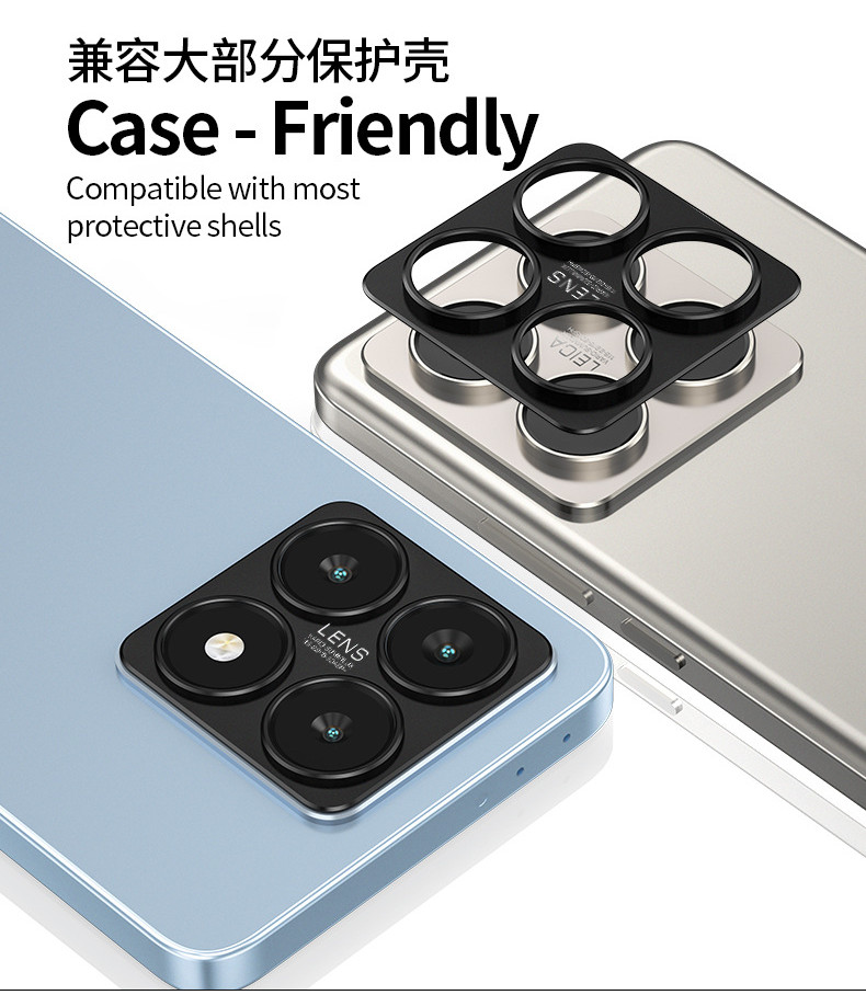 3D Curved Metal Camera Protector for Xiaomi 14T Pro / 14T Scratchproof ...