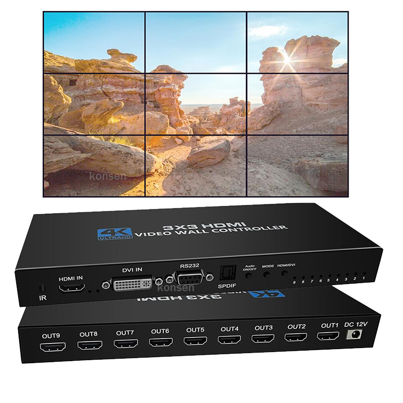 4K HDMI Video Wall Controller 3x3 2x3 2x41080P HDMI DVI Video Wall ...
