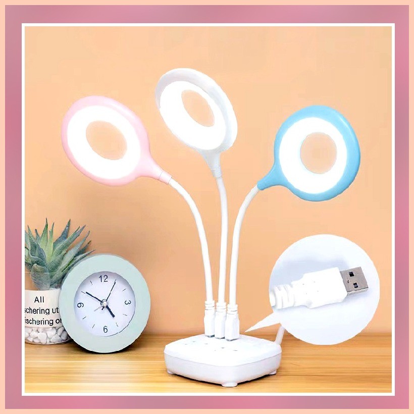 Computer Laptop Stand Desk LED Lamp Foldable Curved Study Reading USB ...