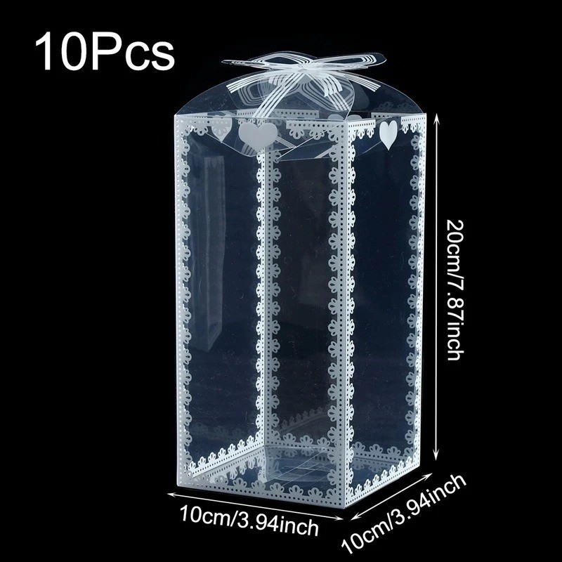 10pcs PVC Acetate Box for Gift Box Wedding Gift Box Giveaway Gift ...