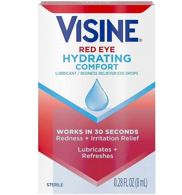 Visine Red Hydrating Comfort Redness Relief Lubricating Eye Drops 0 ...