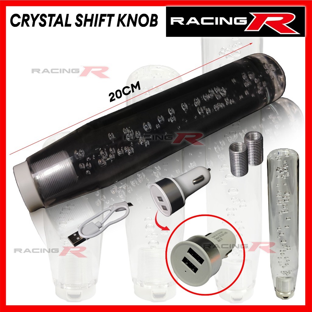 10/15/20CM Gear Shift Knob Universal LED Crystal Lever Kambyo For Car ...