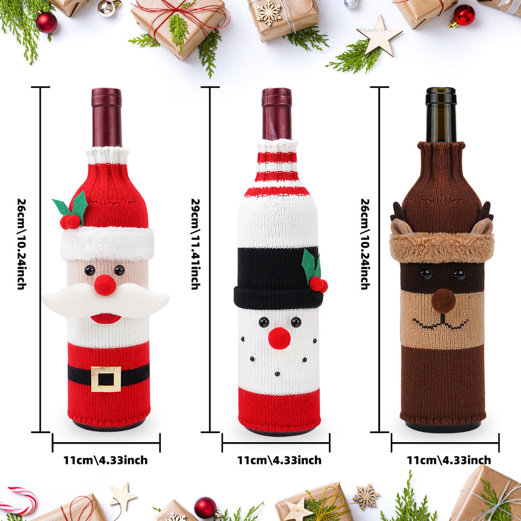 Sincecu Champagne Wine Knitted Fabric Bottle Cover Red White Brown ...