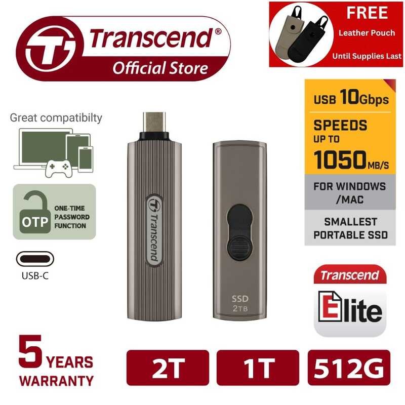 Transcend Esd330c Type C - USB Portable SSD Flash Drive | 512Gb, 1Tb ...