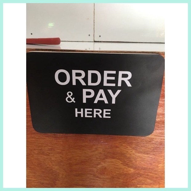 Order and pay here - pay and order here - order pay here - wall sign ...