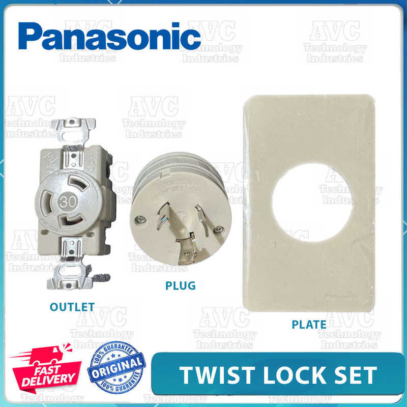 636 PANASONIC Twist Lock Set Outlet, Plug, Plate 30A 3-Prong | Shopee ...