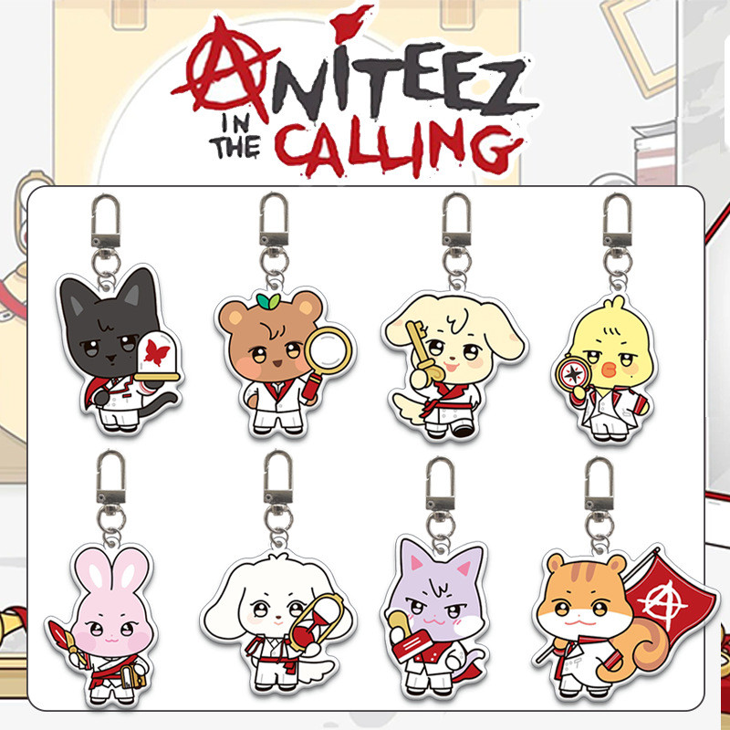 Kpop Idol ATEEZ ANITEEZ Cartoon Acrylic Bag Keychain Pendant | Shopee ...